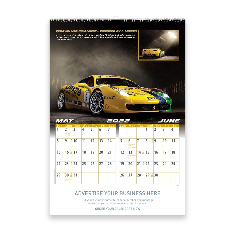 Exotic Cars Wall Calendar - Southern Cross Calendars