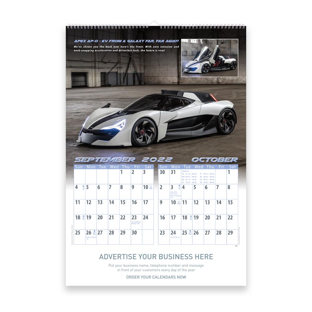 Exotic Cars Wall Calendar - Southern Cross Calendars